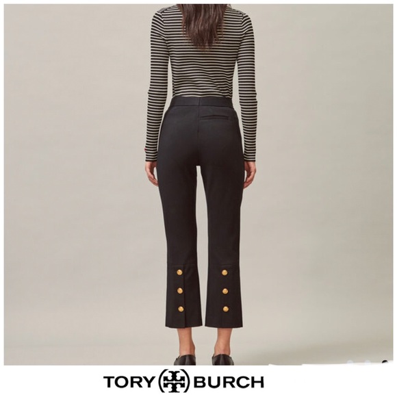 Tory Burch | Pants & Jumpsuits | Tory Burch Black Point Flare High Rise ...